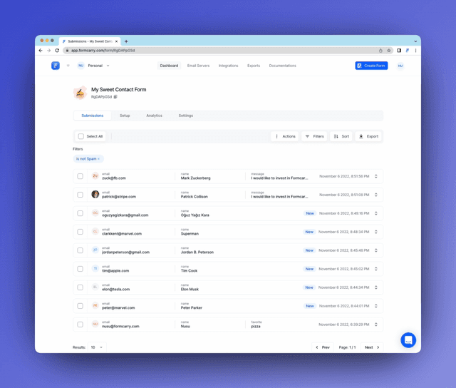 React Contact Form with Only Frontend | Formcarry.