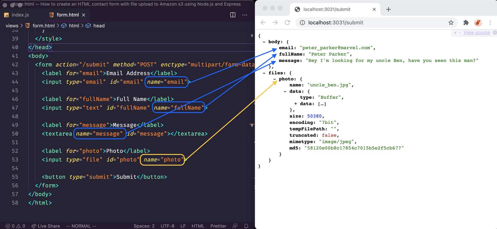 How to create an HTML contact form with file upload | Actionable Guide
